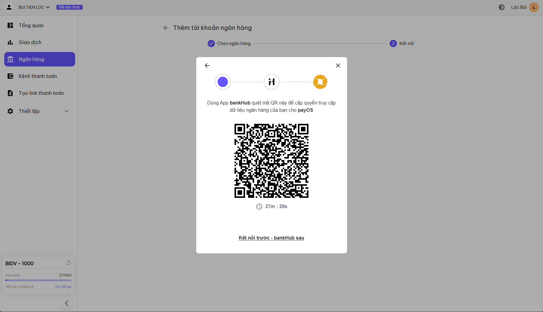 Kết nối tài khoản ngân hàng OCB | payOS